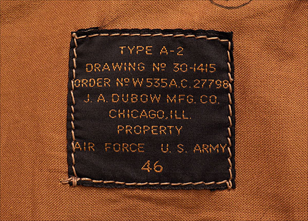 Good Wear Leather Coat Company — Good Wear J.A. Dubow Type A-2 Jacket ...